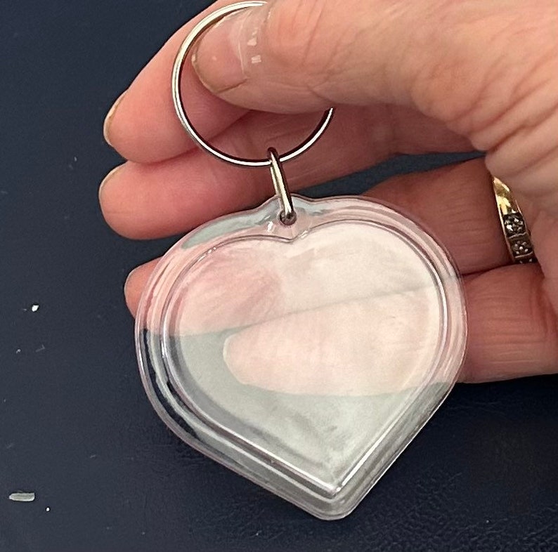 Acrylic Heart Shaped 2 Part Photo Fillable Keychain/keyring - Etsy