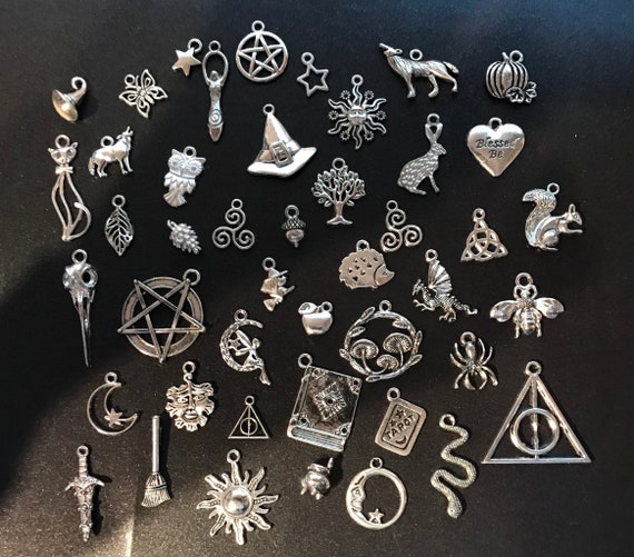45 Assorted Pagan Wiccan Witch Silver Tone Charms - Etsy
