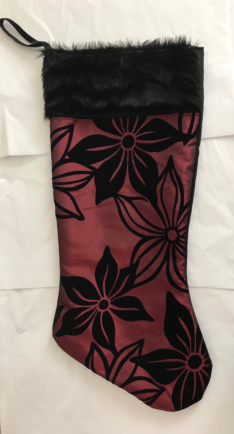 Gothic Style Christmas Stocking Deep Red Damask - Etsy