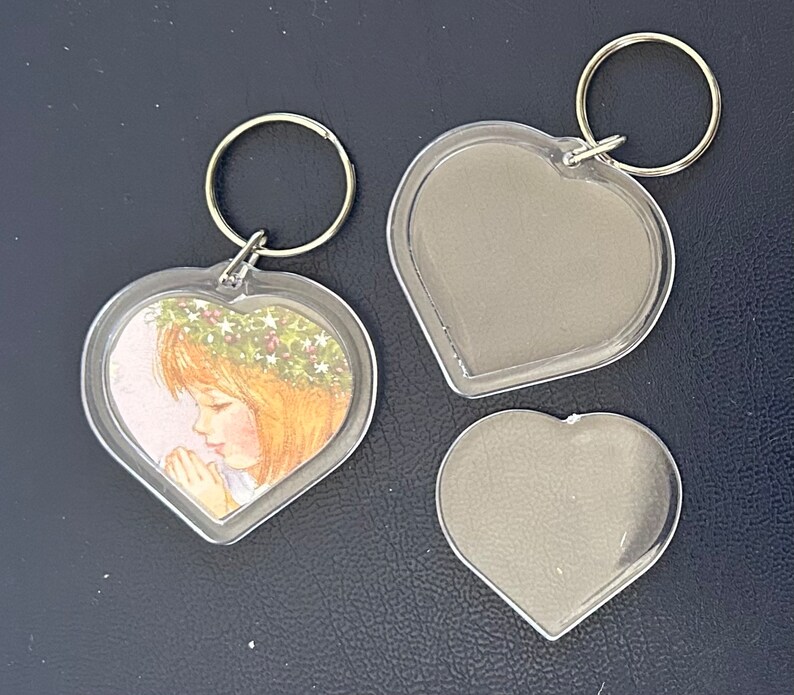 Acrylic Heart Shaped 2 Part Photo Fillable Keychain/keyring - Etsy