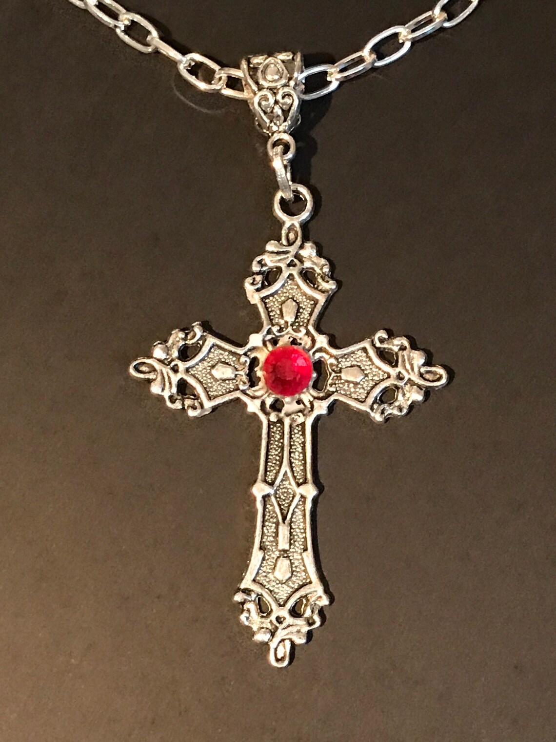 Large Cross on Chunky Chain Gothic - Etsy UK