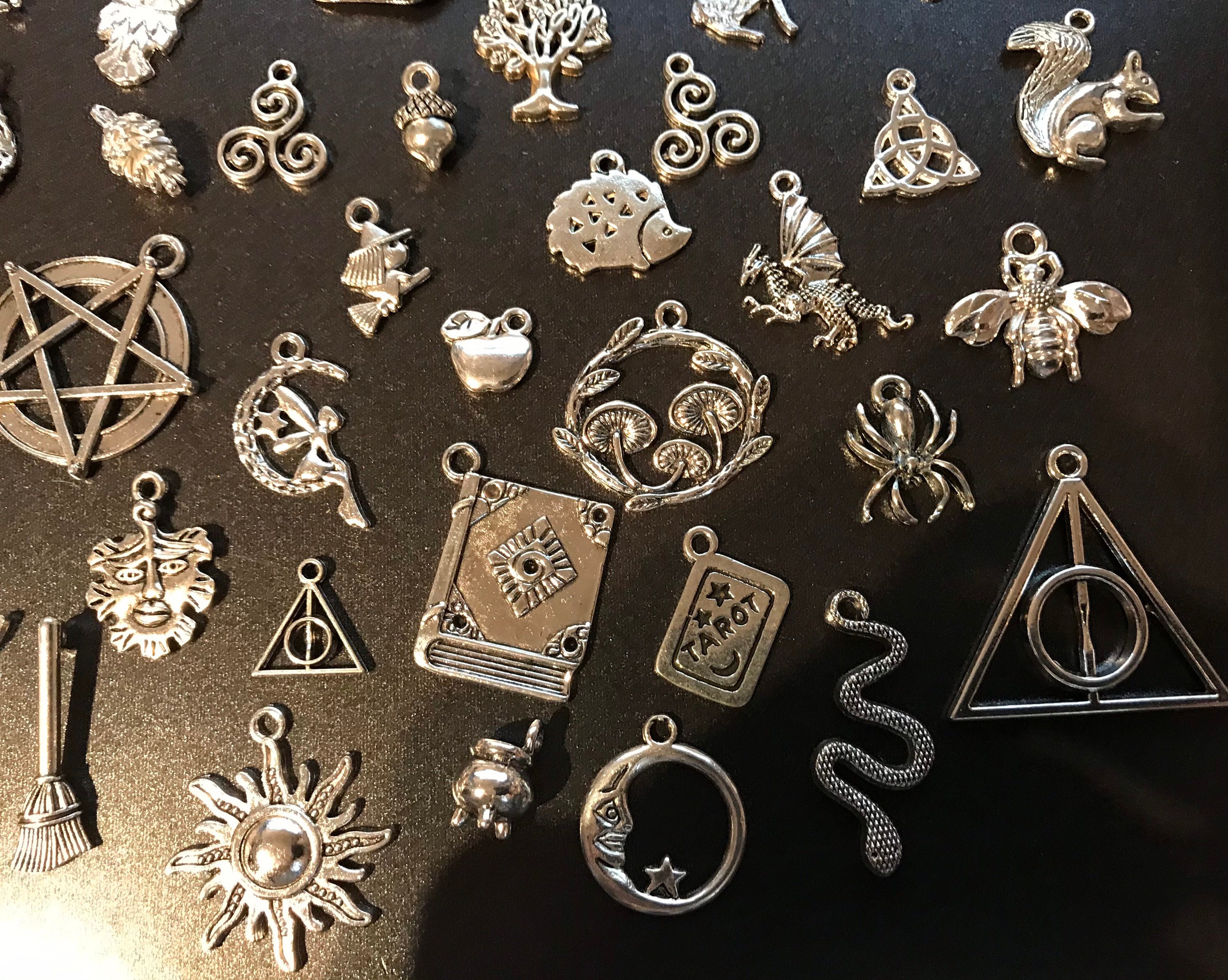 45 Assorted Pagan Wiccan Witch Silver Tone Charms - Etsy