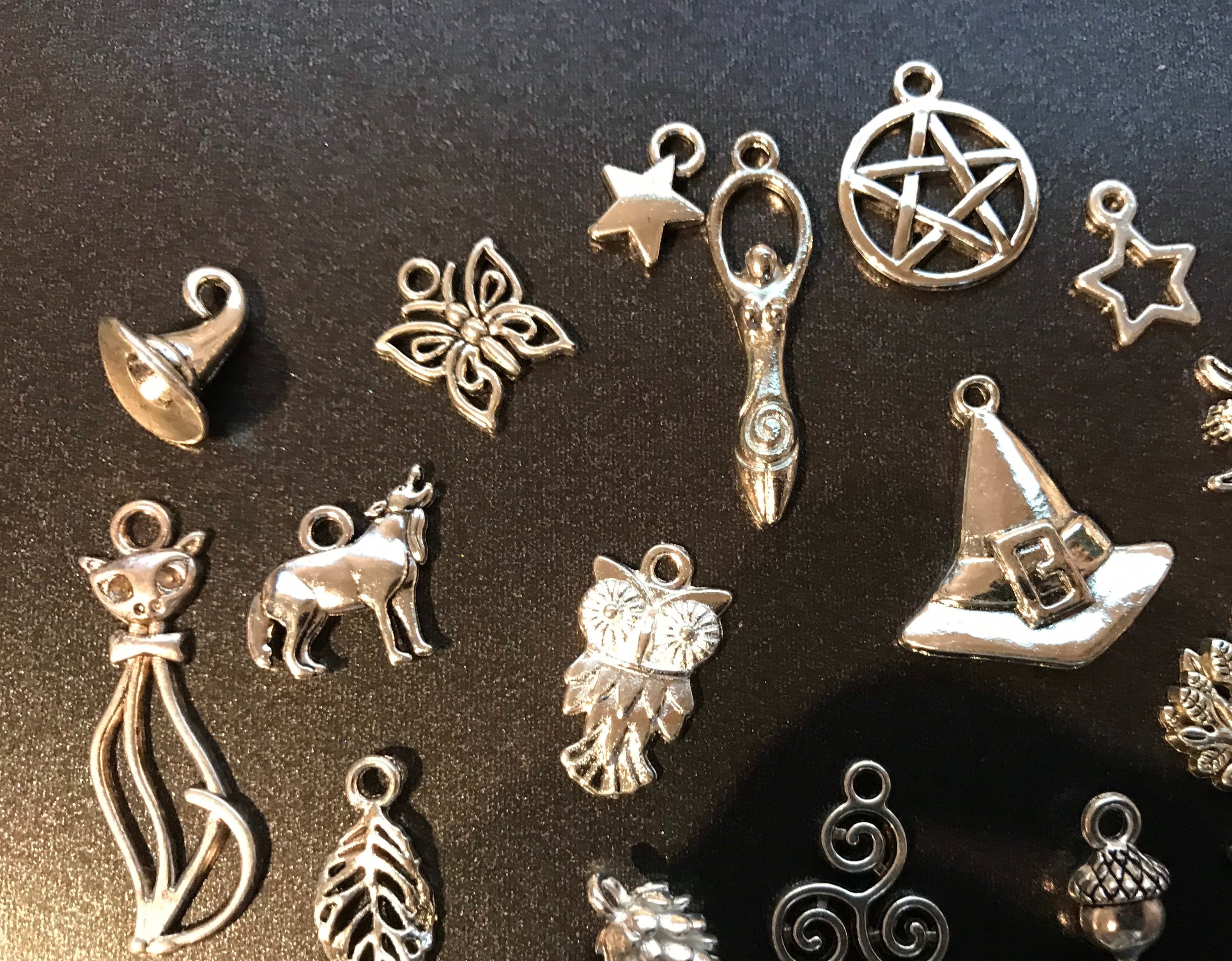 45 Assorted Pagan Wiccan Witch Silver Tone Charms - Etsy