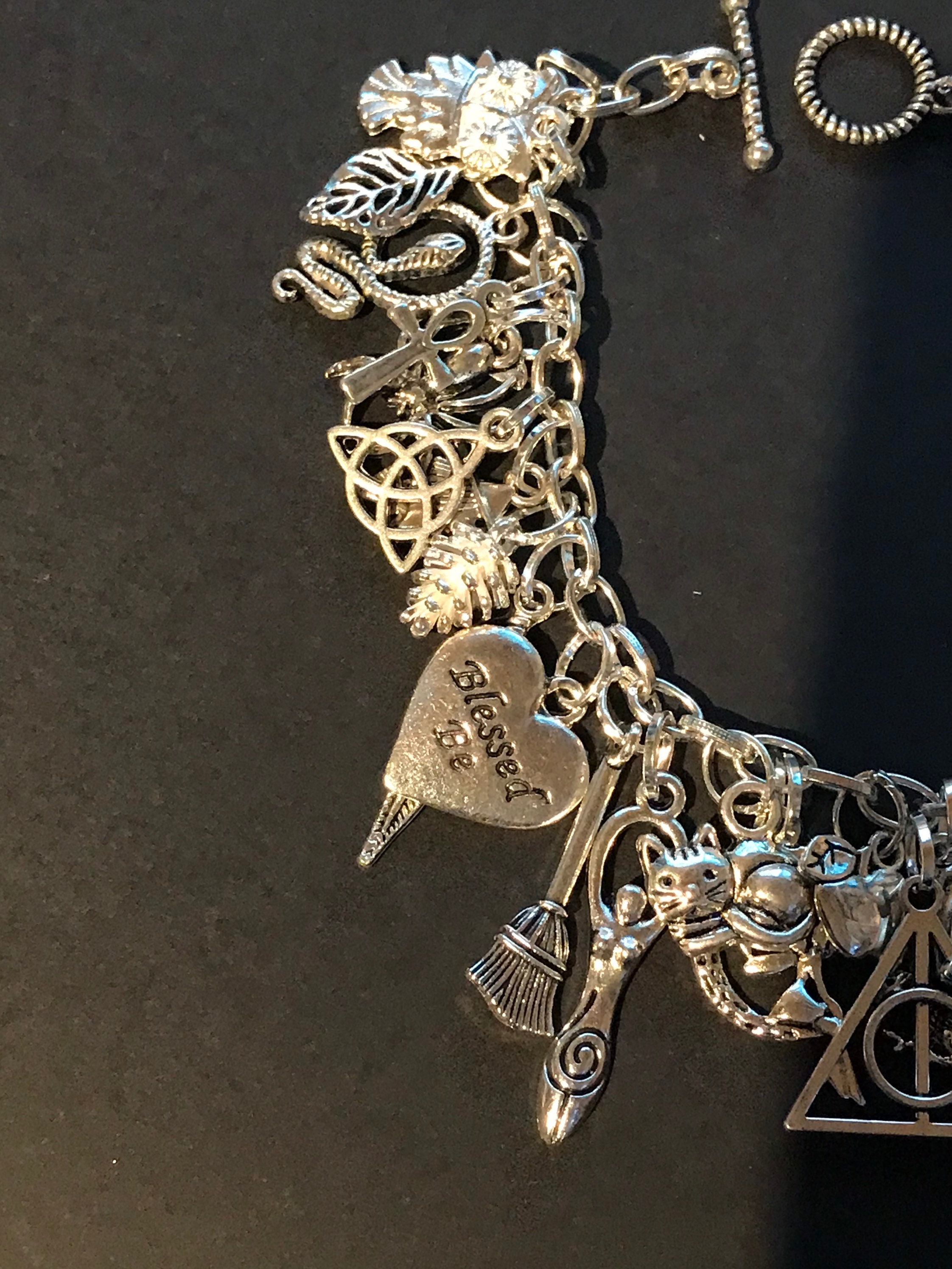 Wiccan Bracelet Pagan Charm Jewellery Pentagram Sun Moon 31 - Etsy