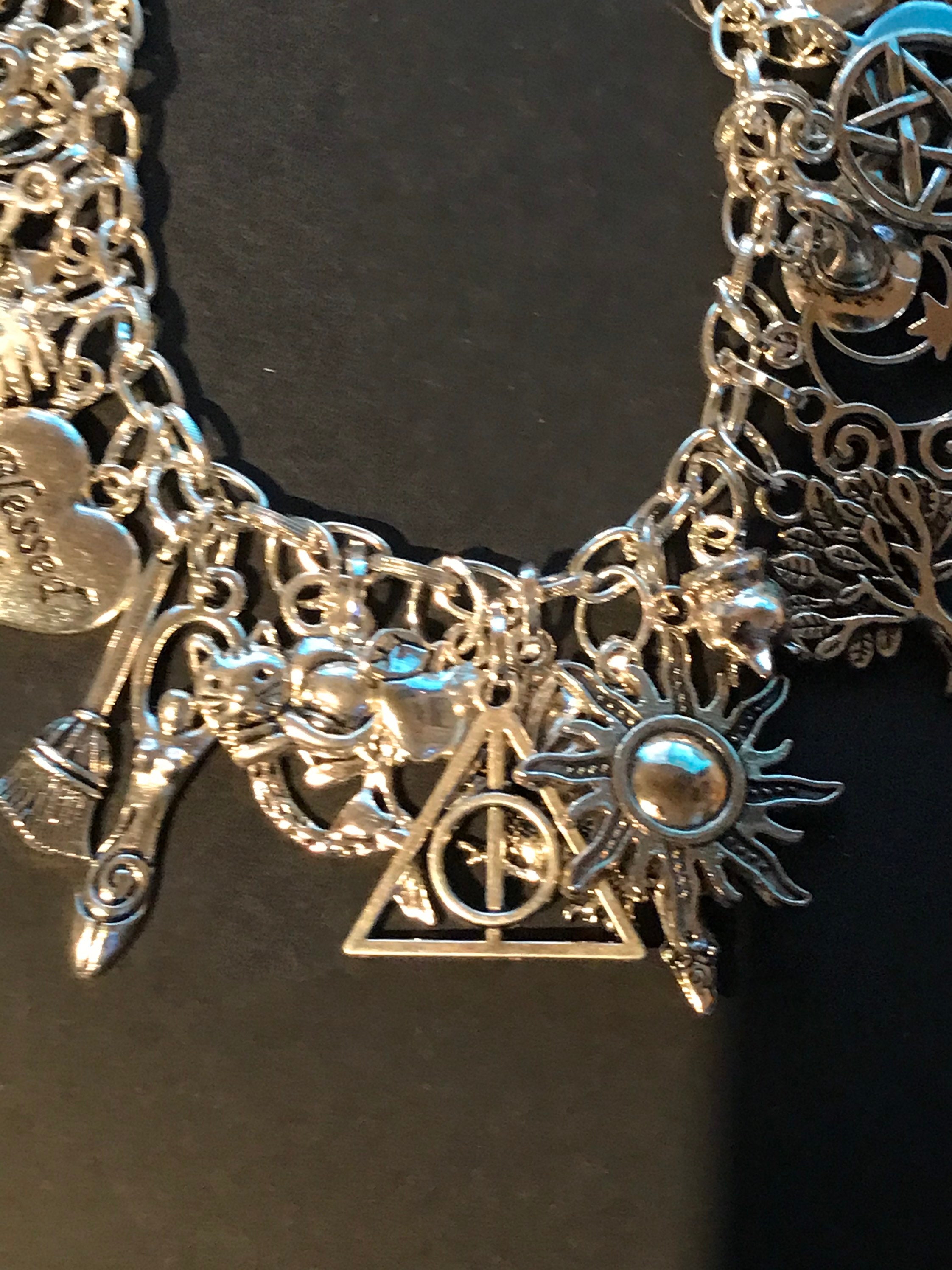 Wiccan Bracelet Pagan Charm Jewellery Pentagram Sun Moon 31 - Etsy
