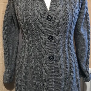 Ladies Hand Knitted Jacket With Cables Size Medium - Etsy UK