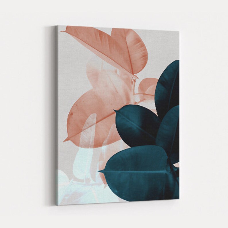 Leaf Abstract Canvas Art,tropical Lead Canvas Art Print,plant Leaf ...