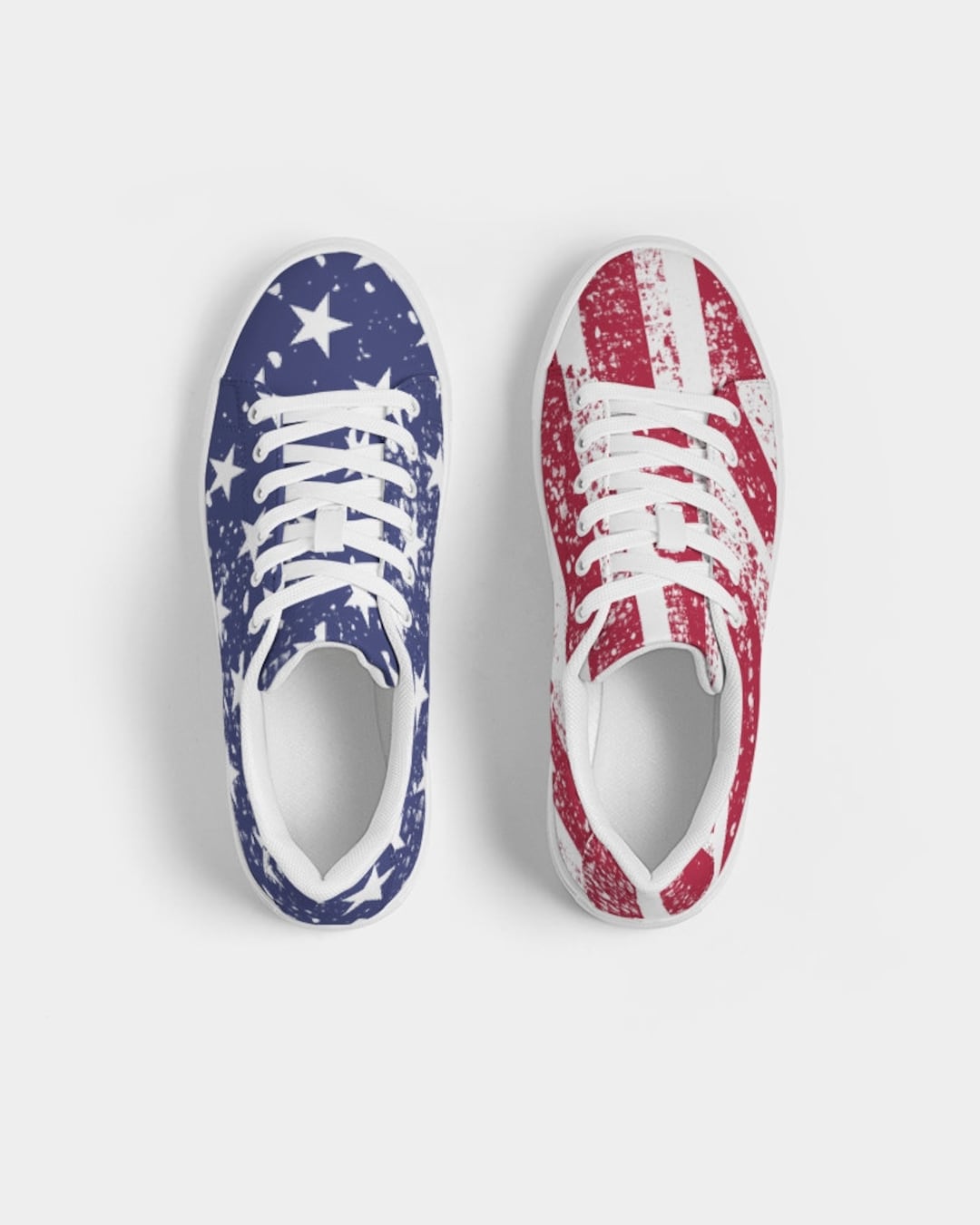 USA Flag Sneakers Womens Faux Leather Tennis Shoes Patriot Sneakers ...