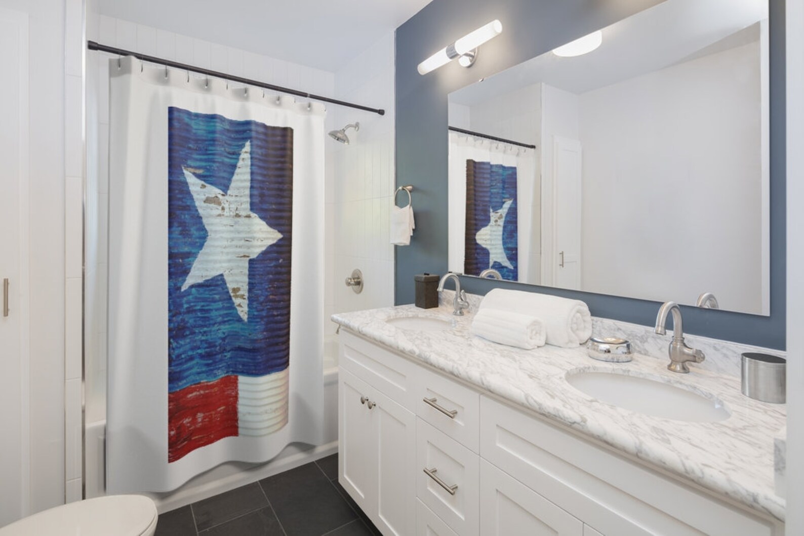 Texas Shower Curtain Lone Star of Texas Bath Decor Texas Flag Shower ...