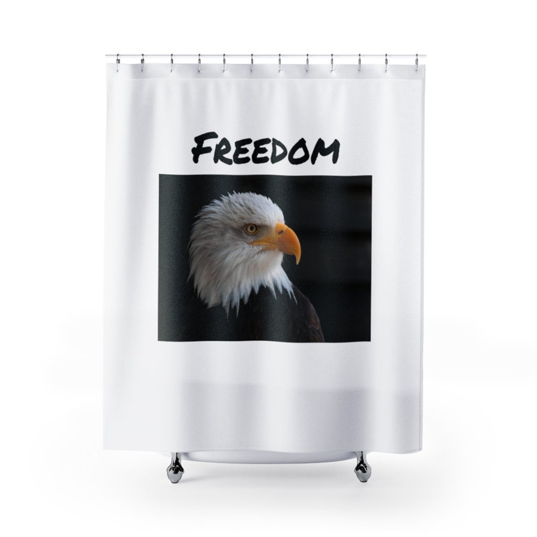 Patriotic Shower Curtain Eagle Bath Decor Nature Shower Curtain Bald ...