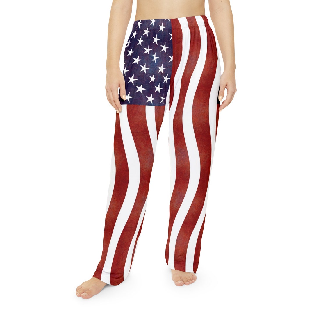 USA Flag Pajama Pants Women Patriotic Pajama Pants US Flag Loungewear ...