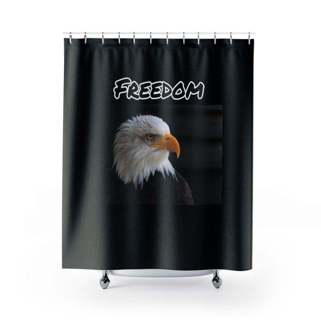 Bald Eagle Shower Curtain USA Bath Decor Patriotic Shower Curtain ...