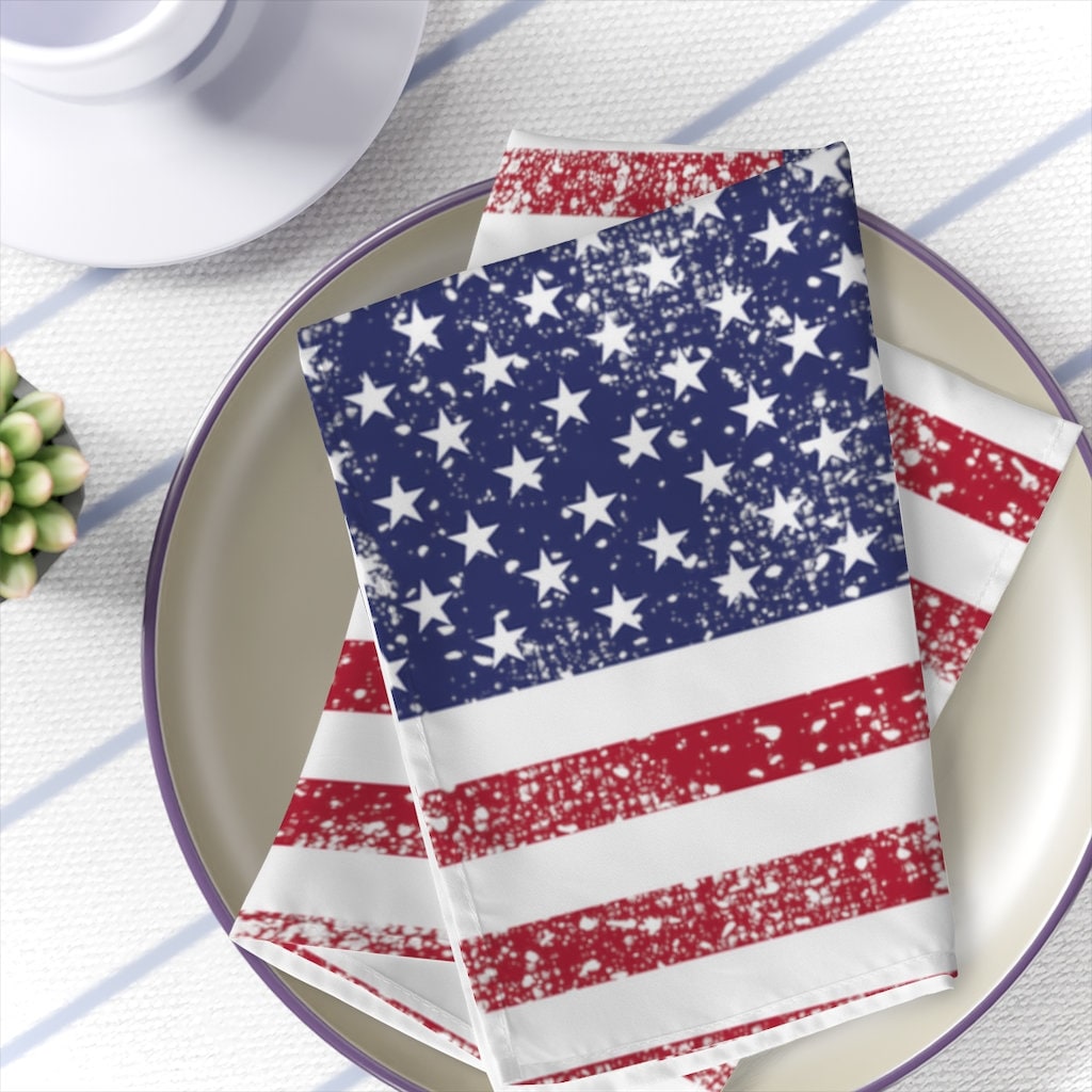 Flag Napkins USA Patriot Cloth Napkins Gift Dinner Napkins Cloth ...