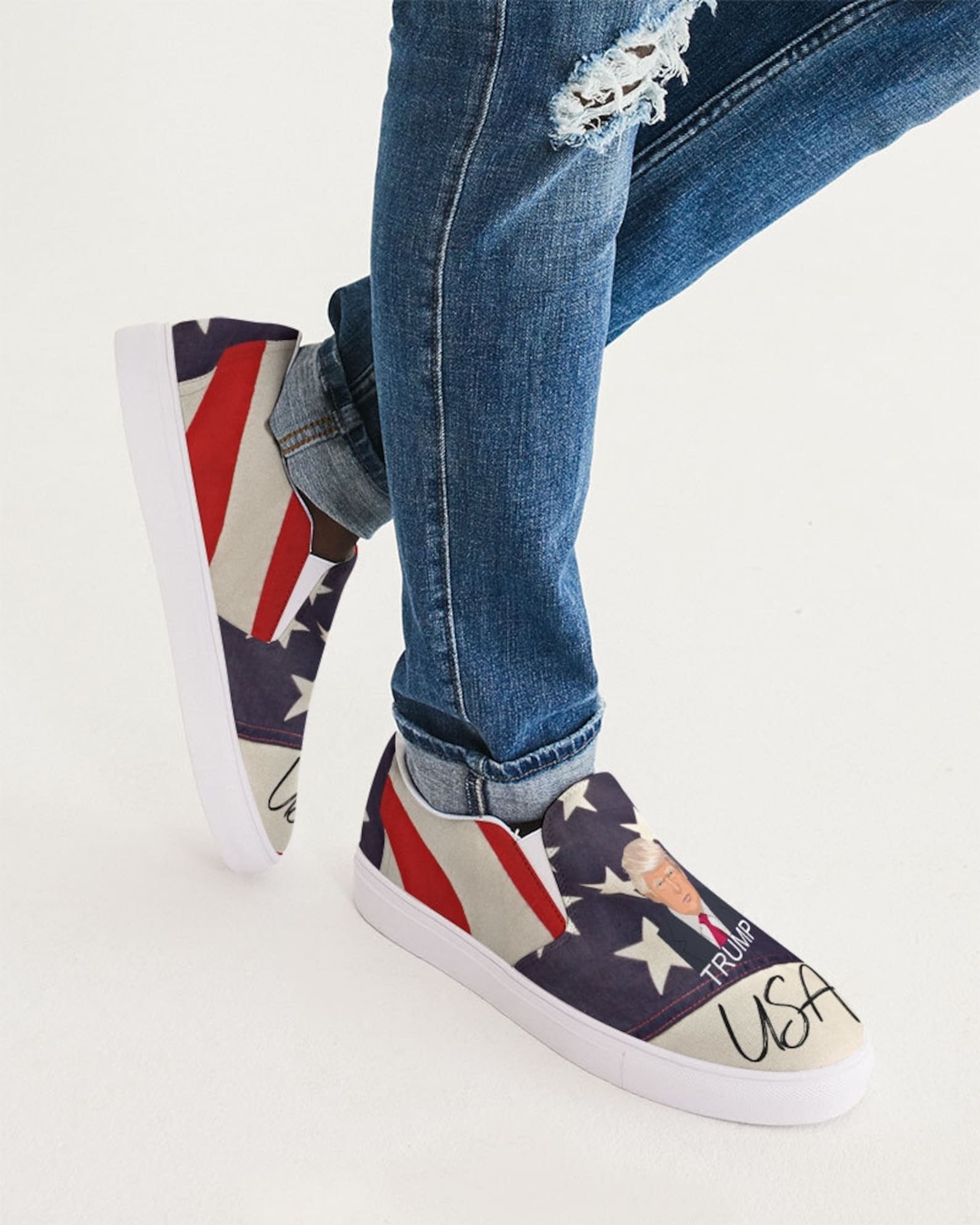 Trump Sneakers USA Trump Slip Ons Trump Shoes Mens Slip-on Canvas Shoe ...