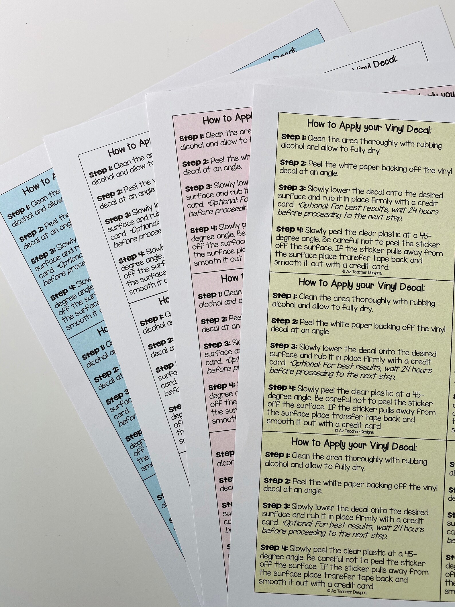 PRINTABLE Vinyl Decal Instructions Decal Directions Decal | Etsy