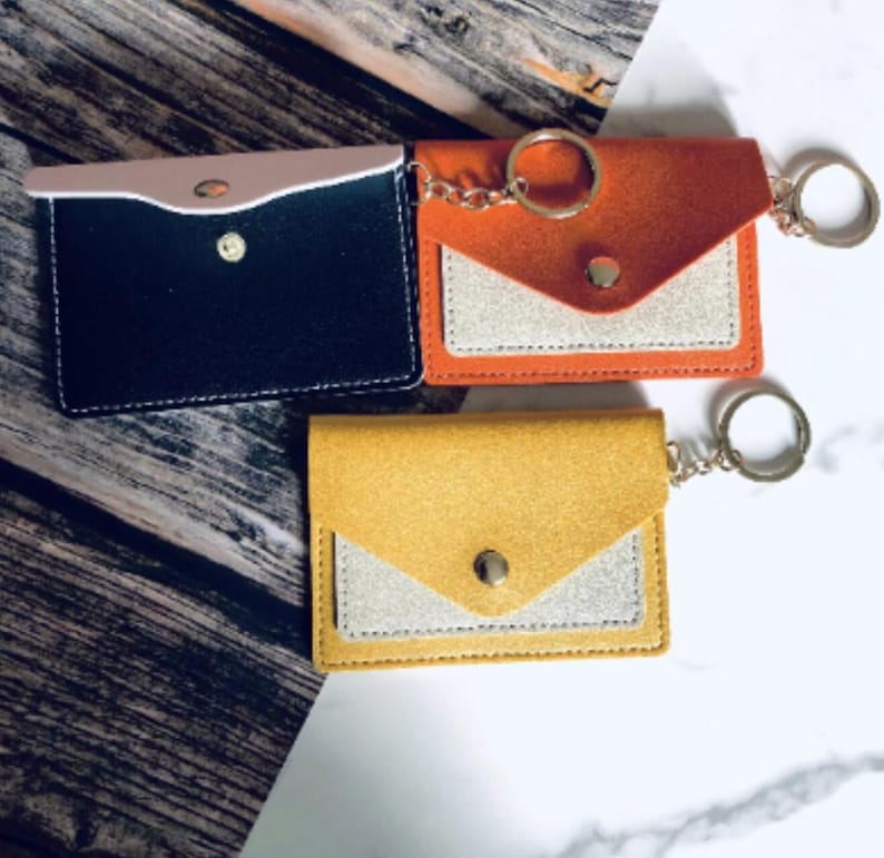 Small Card and Change Wallet, Mini Cardholder Wallet With Keychain ...
