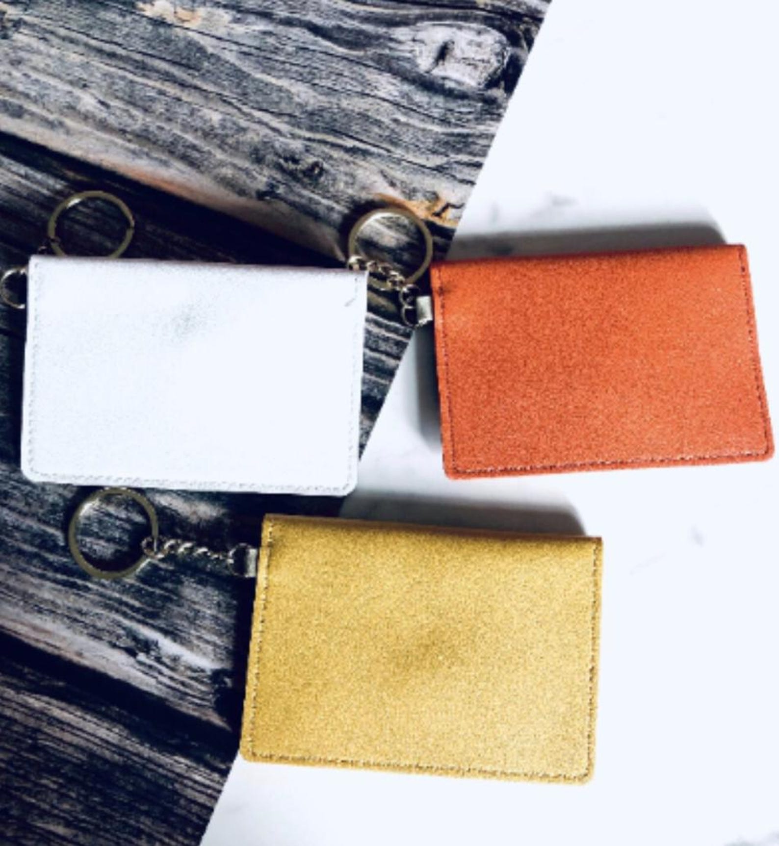 Small Card and Change Wallet, Mini Cardholder Wallet With Keychain ...