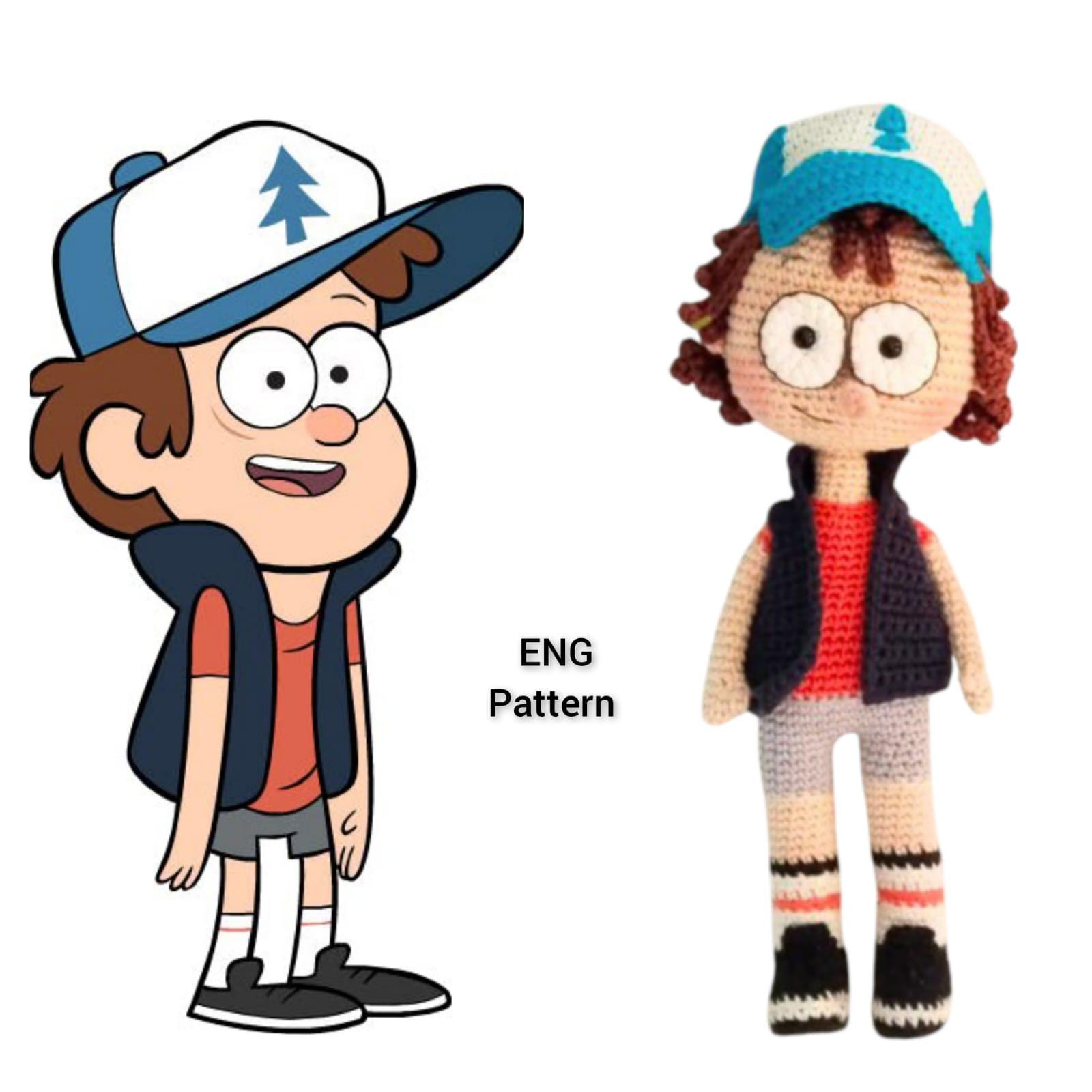 Dipper Amigurumi Doll Crochet Pattern: Wireframe Tutorial (PDF Download ...