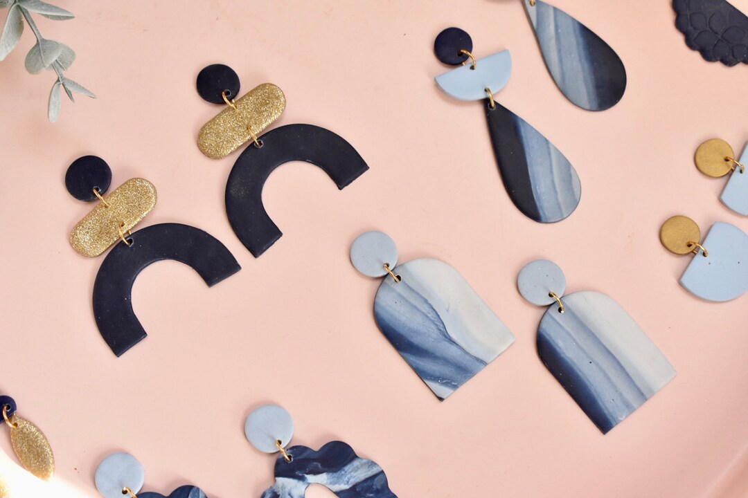 Navy Blue / Granite Collection - Handmade With Polymer Clay - Etsy