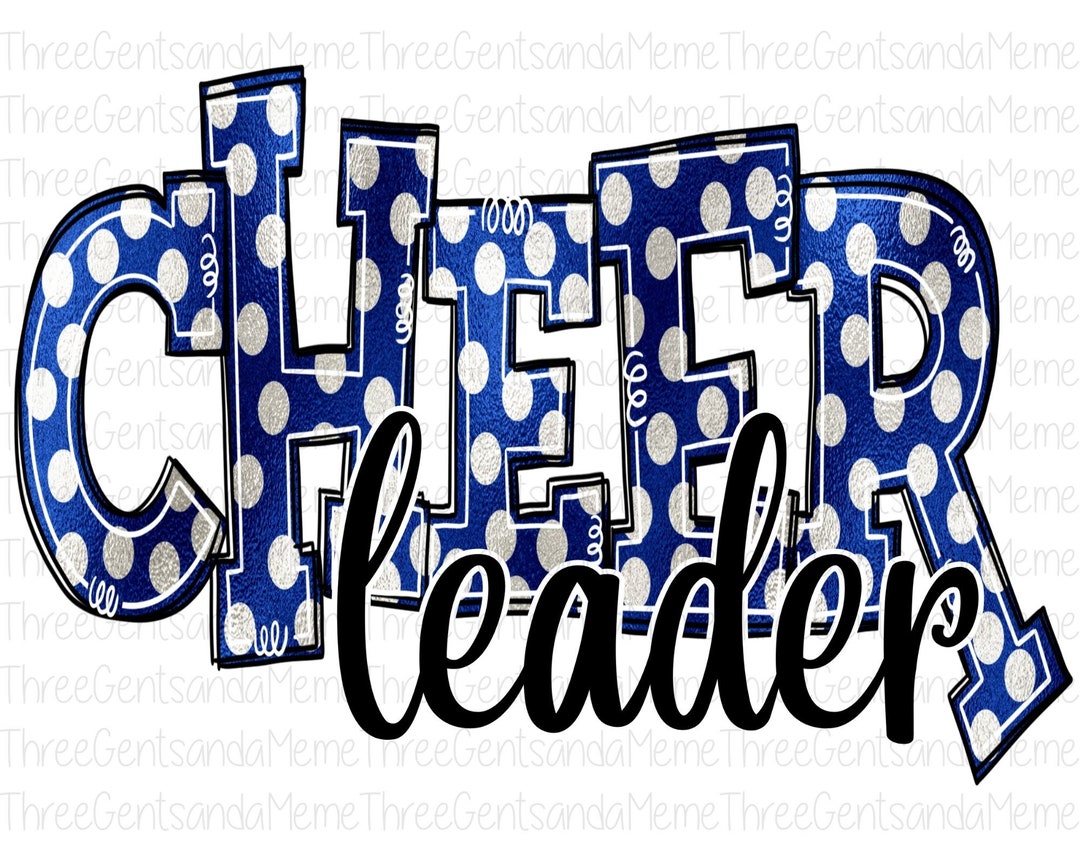 Royal Blue and Silver Cheerleader Png, Polka Dots Cheerleader Png ...