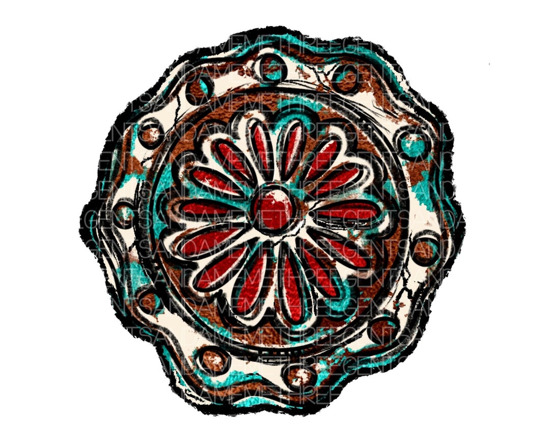 Western Concho Design, PNG Download, Stock Show Clipart, Western ...