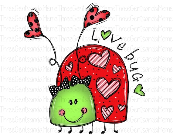 Love Bug PNG File Valentines Day Ready to Press Printable | Etsy