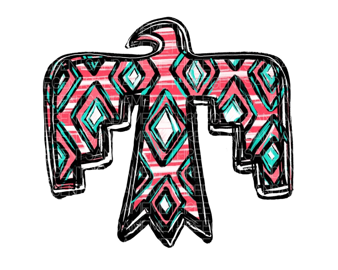 Hand-drawn Thunderbird Printable Transfer PNG, Boho Png, Western PNG ...