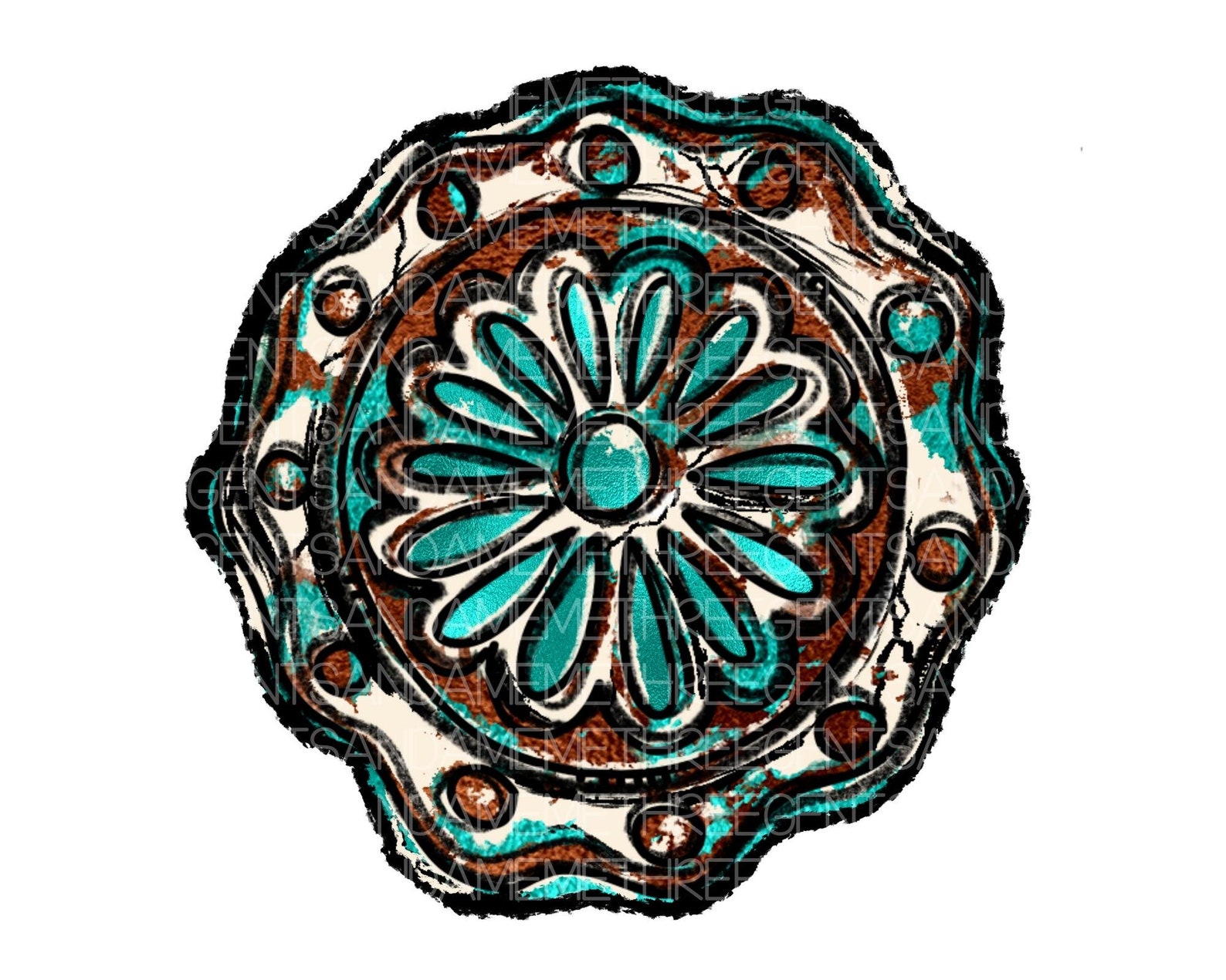 Turquoise Western Concho PNG Design Stock Show Clipart - Etsy