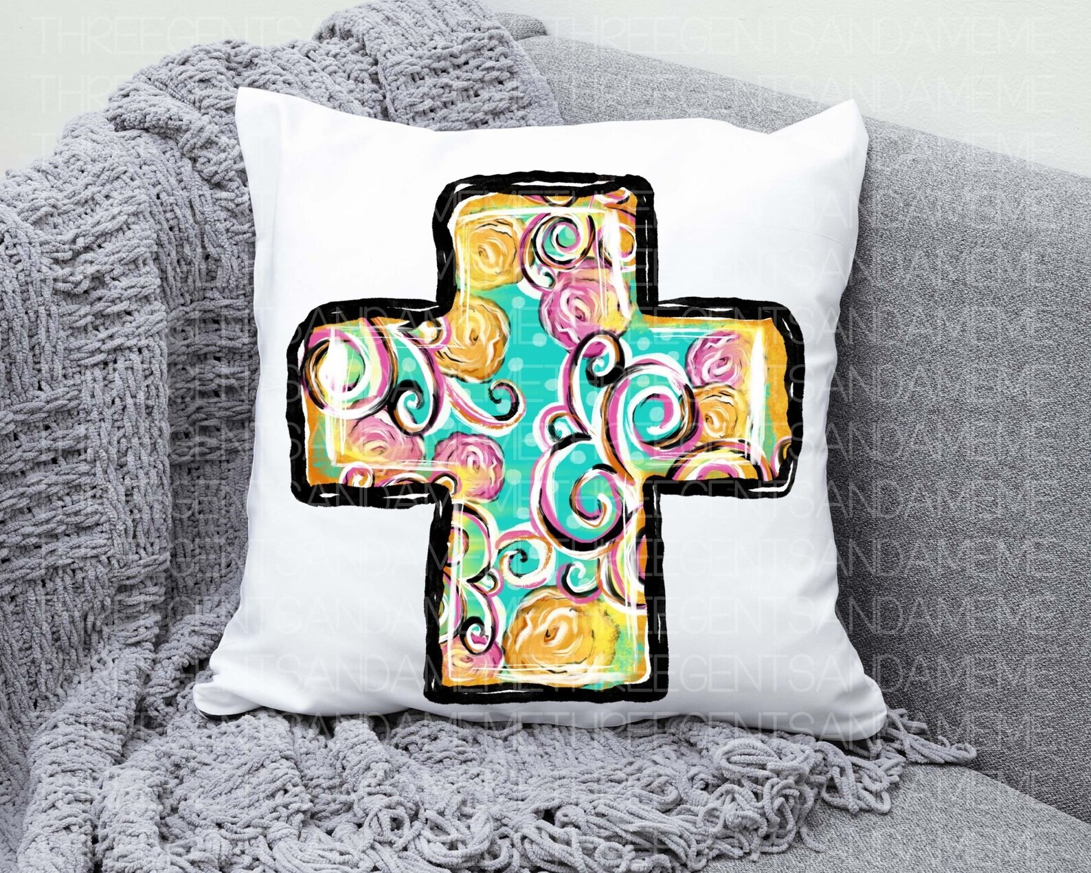 DTF Transfer Cross Printable PNG Hand Drawn Cross Christian - Etsy