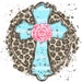 Cheetah and Rose Cross PNG, Religious Sublimation Design, Transfer ...