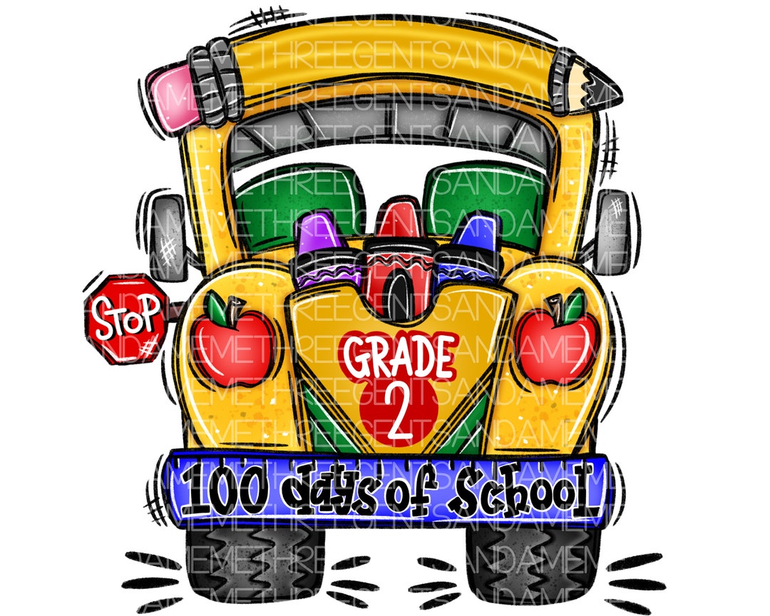 100th Day of School Clipart, 2ND GRADE, Custom Sublimation File ...