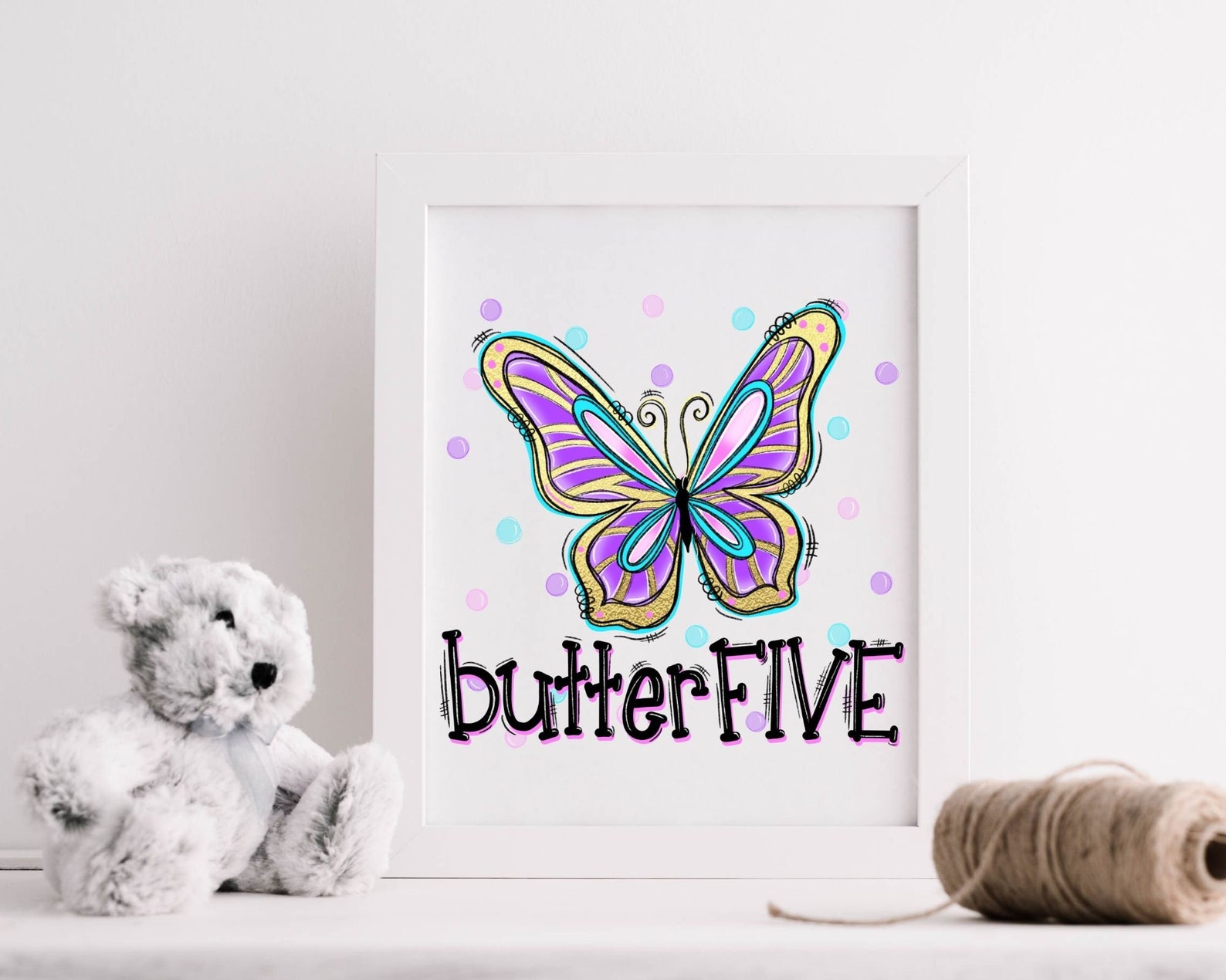 Turning Five Birthday Design Instant Digital Download PNG | Etsy