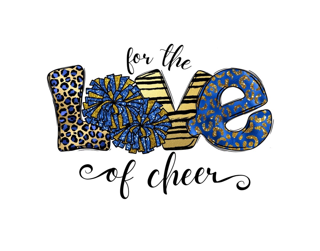 For the Love of Cheer Png, Leopard Cheerleader Png, Sublimation Design ...