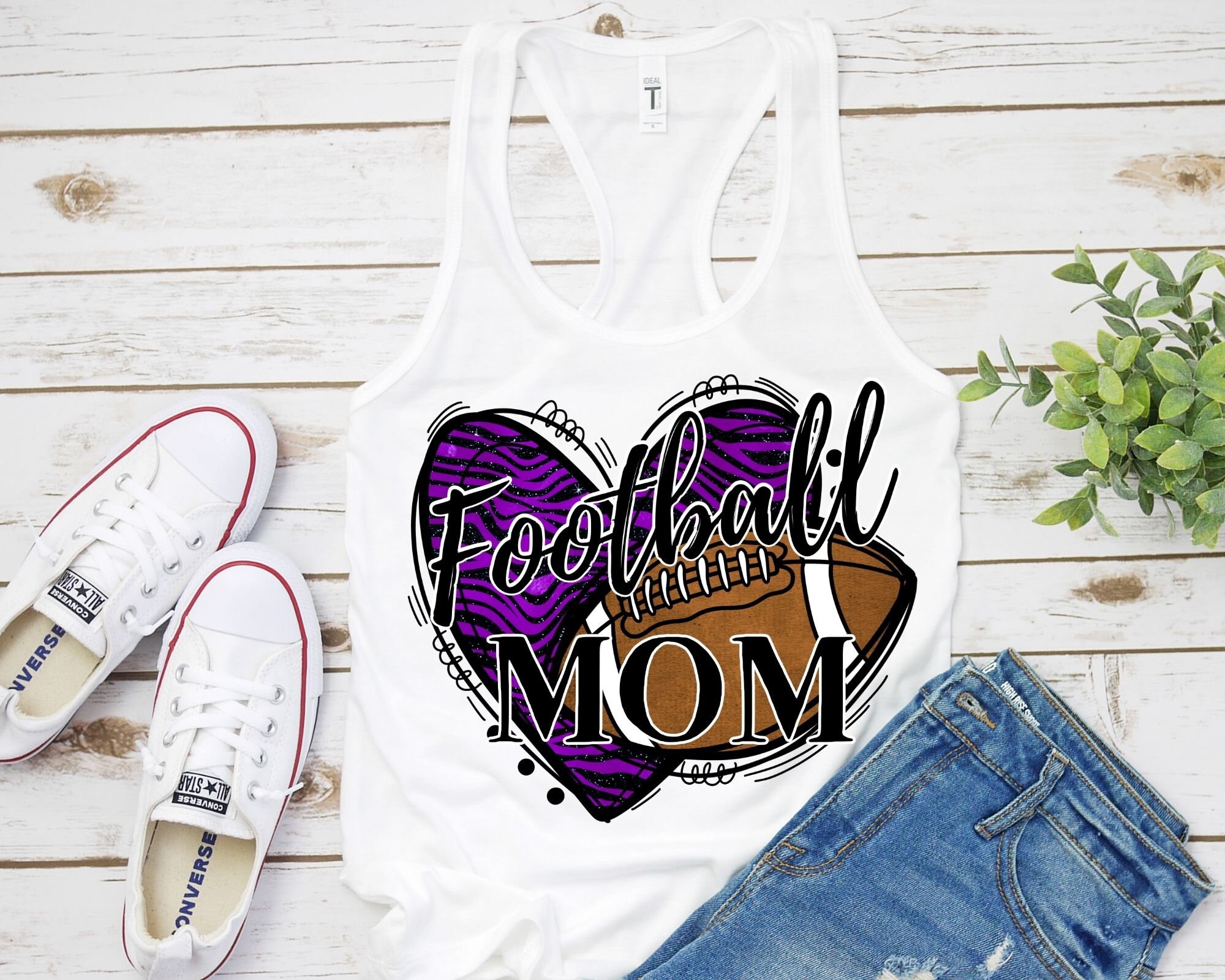 Purple Zebra Print Football Mom Transparent PNG for Instant - Etsy
