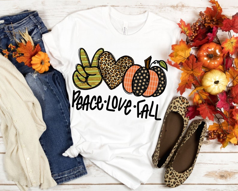 Peace Love Fall Instant Digital Download Fall PNG Hand Drawn - Etsy