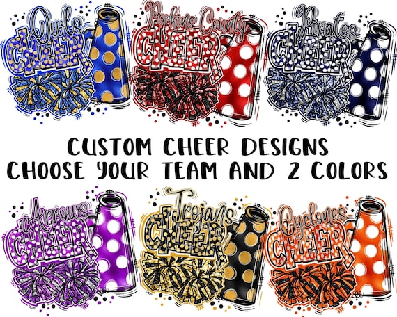 Custom Cheer Design Glitter Pom Pom Cheerleader Png - Etsy