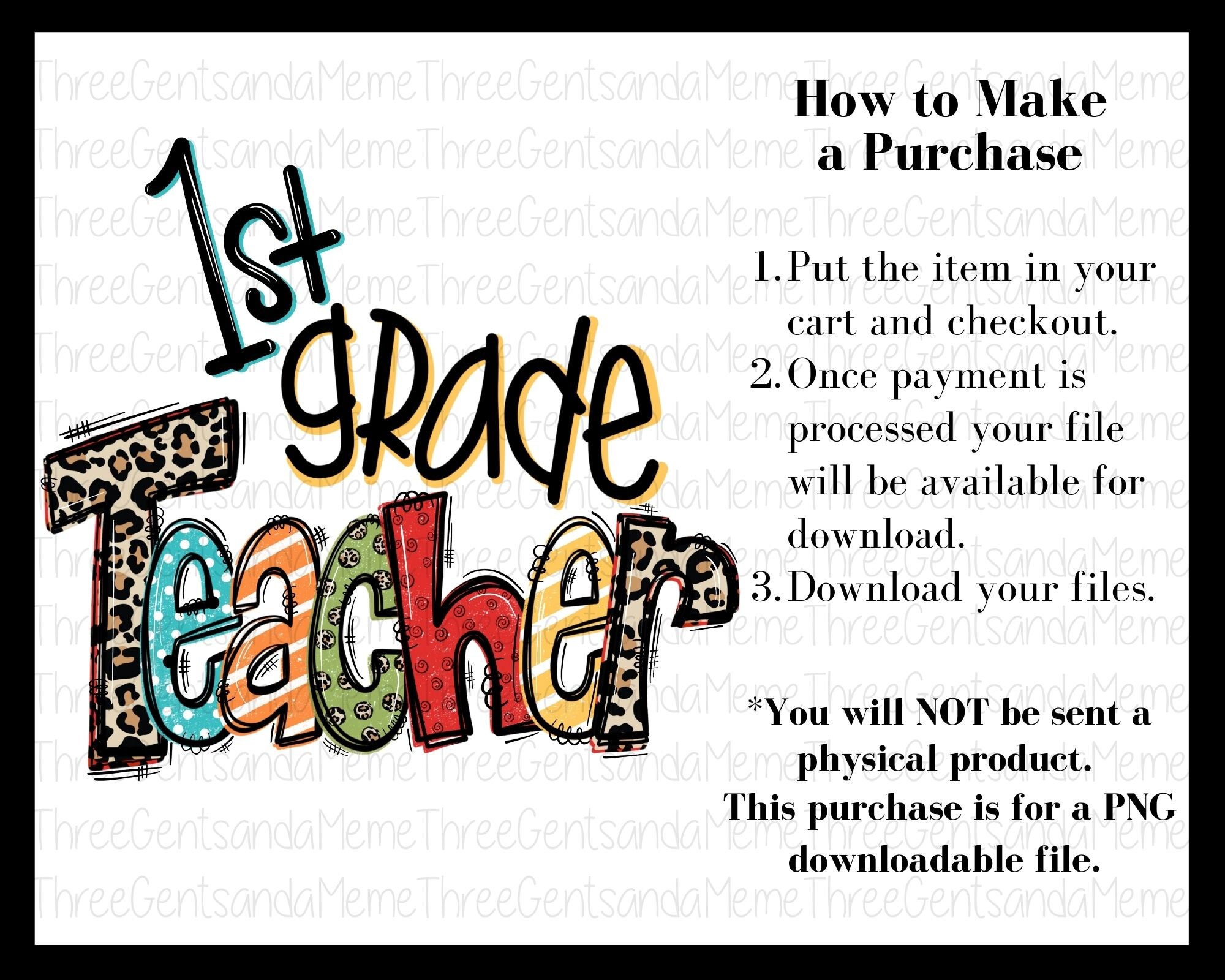 1st Grade Teacher Instant Digital Download PNG for - Etsy