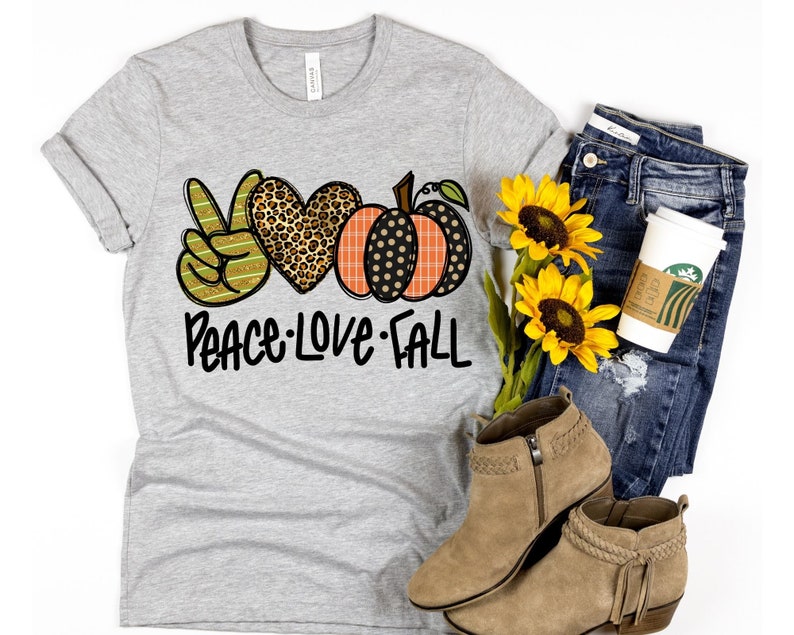 Peace Love Fall Instant Digital Download Fall PNG Hand Drawn - Etsy