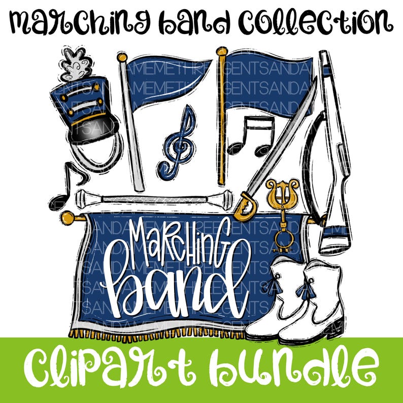 Marching Band Clipart PNG Instant Digital Downloads, School Spirit Hand ...