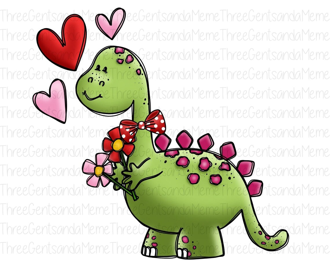 Valentine's Day Dinosaur Printable Instant Digital - Etsy