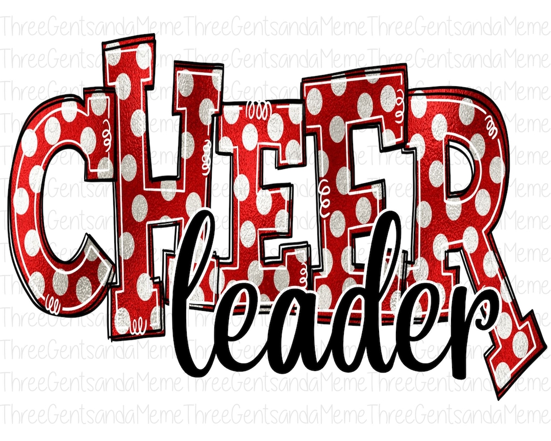 Red and Silver Cheerleader Png, Polka Dots Cheerleader Png, Sublimation ...