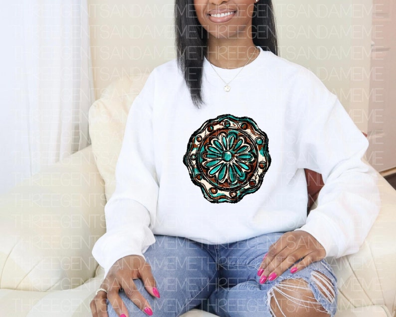 Turquoise Western Concho PNG Design Stock Show Clipart - Etsy