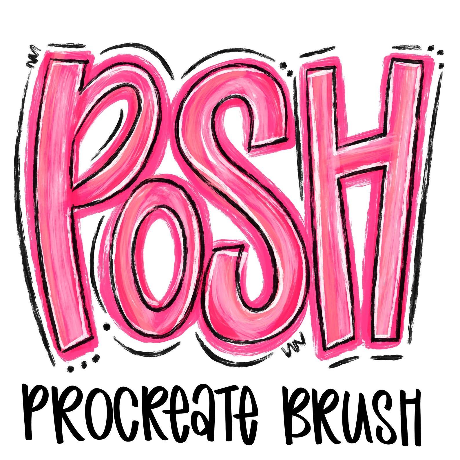 Posh Paint Style Procreate Brush, Glitter Texture Brush for Procreate ...