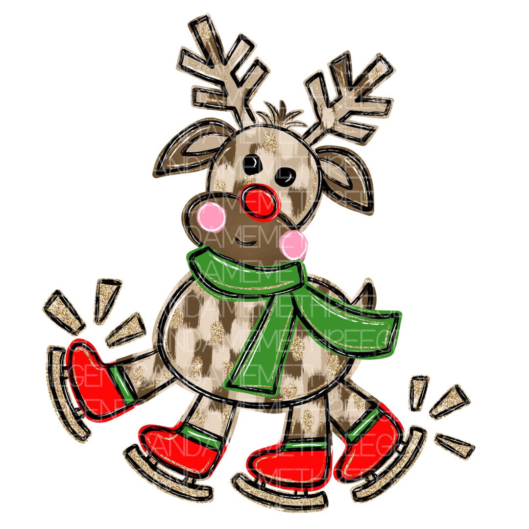 Boy Reindeer Sublimation Design, Hand Drawn Reindeer, PNG, Instant ...