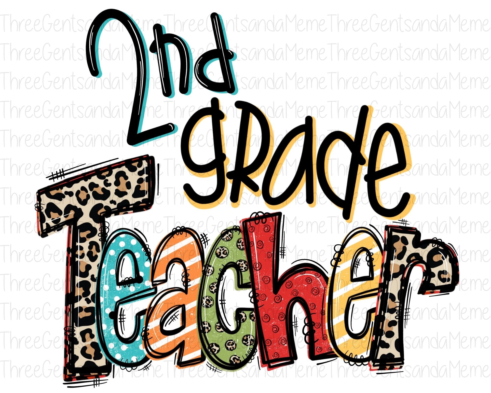 2nd Grade Teacher Instant Digital Download PNG for - Etsy
