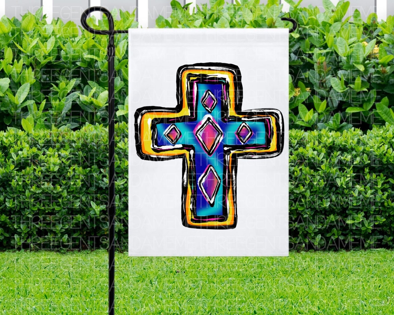DTF Transfer Cross Printable PNG, Stained Glass Cross, Christian ...