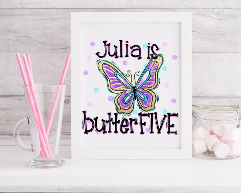 Turning Five Birthday Design Instant Digital Download PNG, Hand Drawn T ...