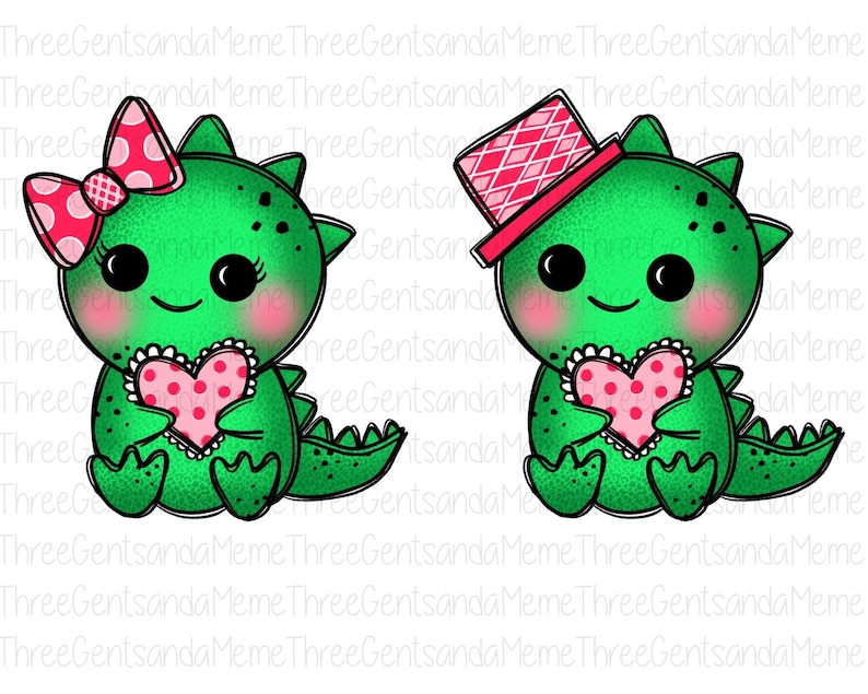 Dinosaur PNG File Child Valentines Day Ready to Press - Etsy