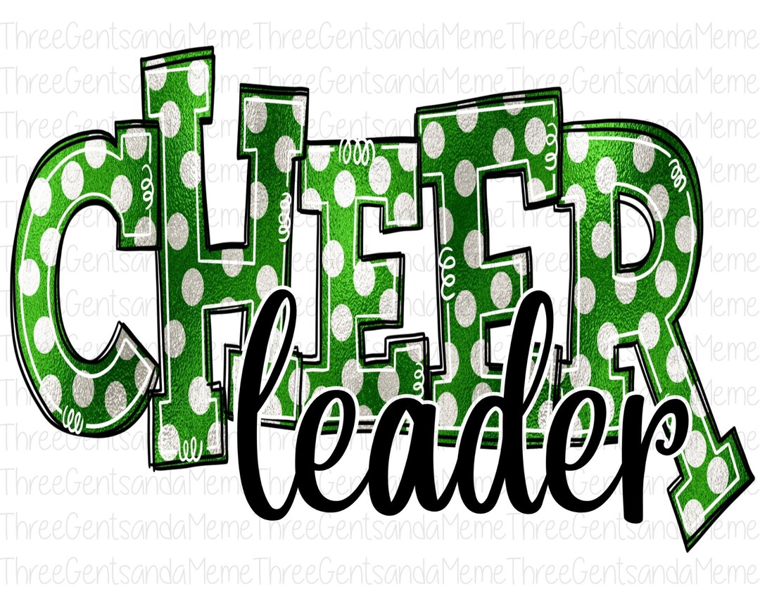 Green and Silver Cheerleader Png, Polka Dots Cheerleader Png ...