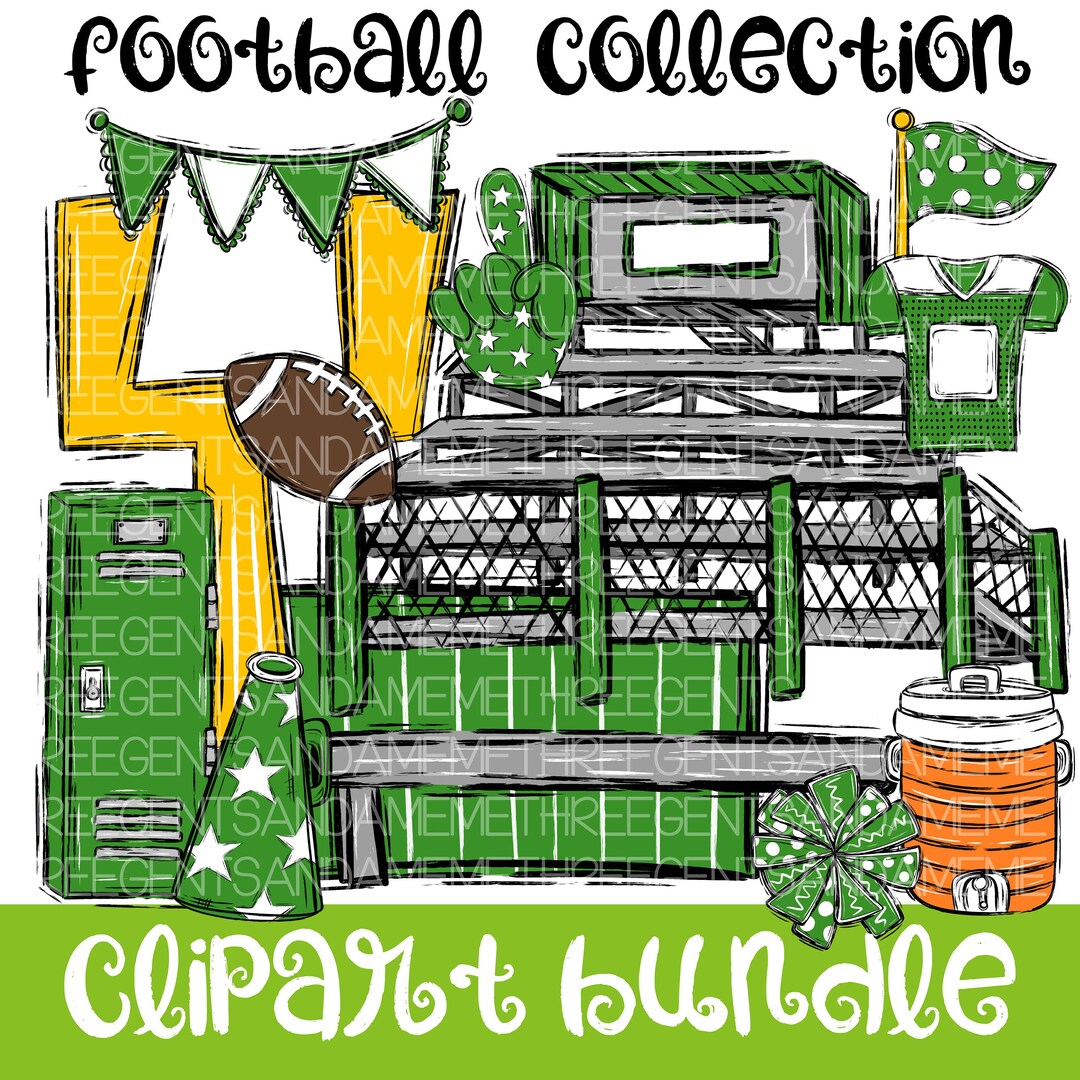 Sports Clipart PNG Instant Digital Downloads, School Spirit Hand-drawn ...